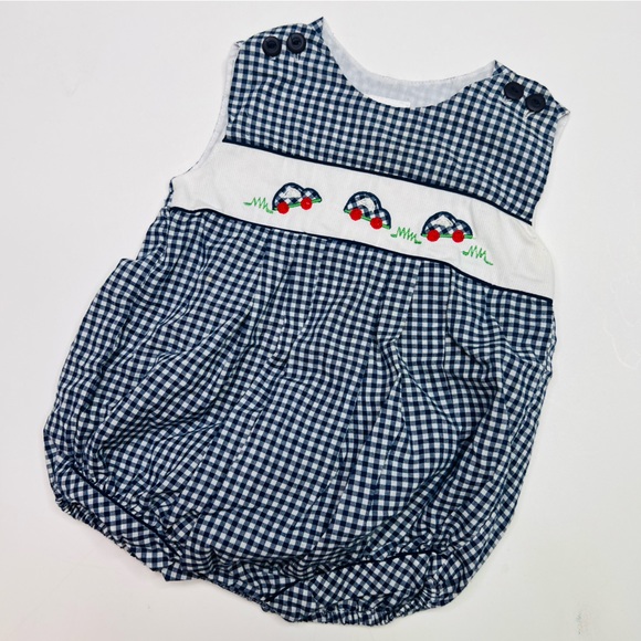 Vintage | Bottoms | Vintage 9s Carters Gingham Balloon Romper Car ...